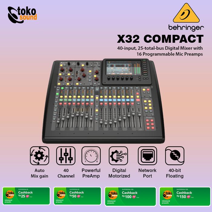 Jual BEHRINGER X32 COMPACT 40-Input, 25-Bus Digital Mixing Console - Jakarta Barat - tokosound ...