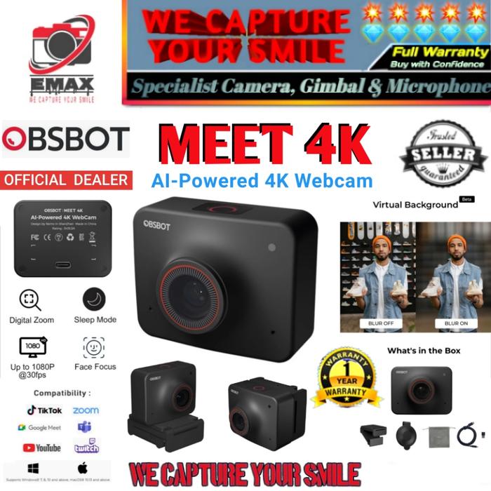 Jual OBSBOT MEET 4K AI-Powered 4K Webcam Auto Framing / Focus PC Camera HDR - Jakarta Selatan ...