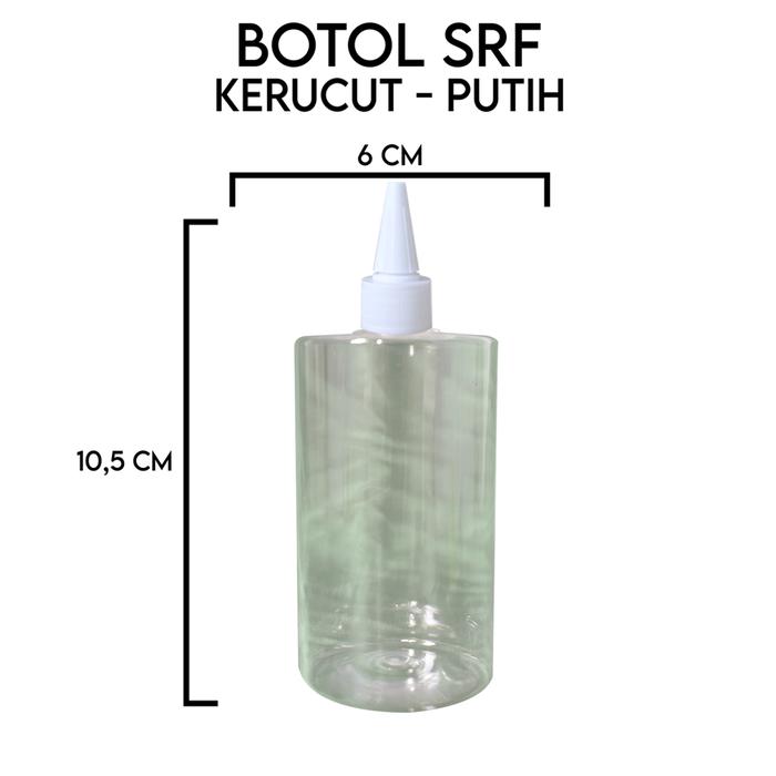 Jual Botol SRF 250ML tutup kerucut PUTIH body natural/botol tinta 250ml ...