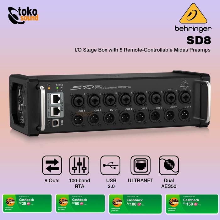 Jual Behringer SD8 8-channel Stage Box Midas Preamps - Jakarta Barat ...