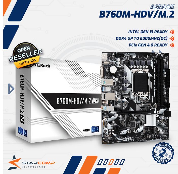 Promo ASROCK B760M-HDV/M.2 D4 Motherboard Intel B 760 M LGA 1700 Cicil ...