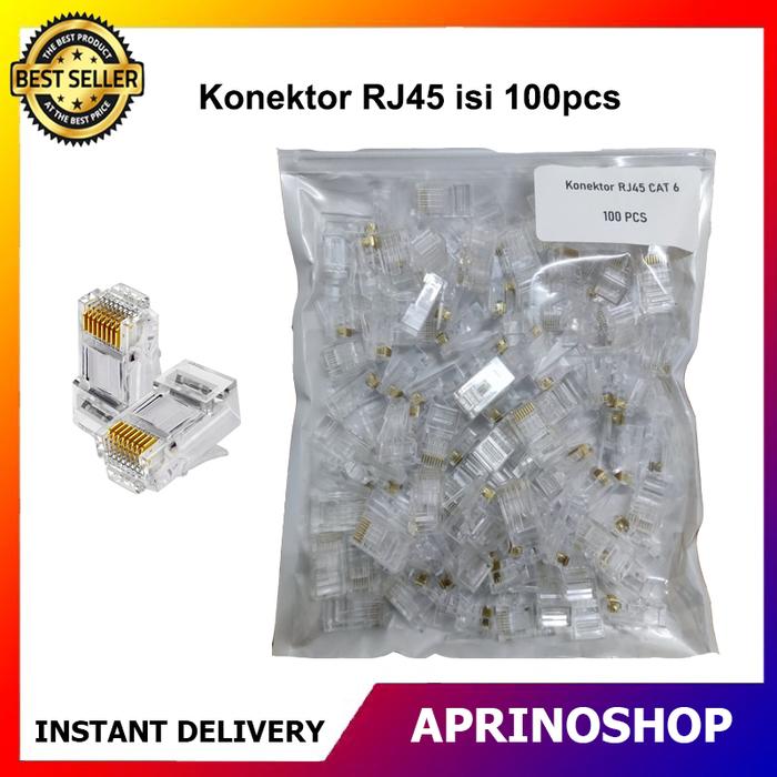 Jual Konektor RJ45 Cat6 isi 100 Pcs Connector RJ45 - Kab. Tangerang - Aprinoshop. | Tokopedia