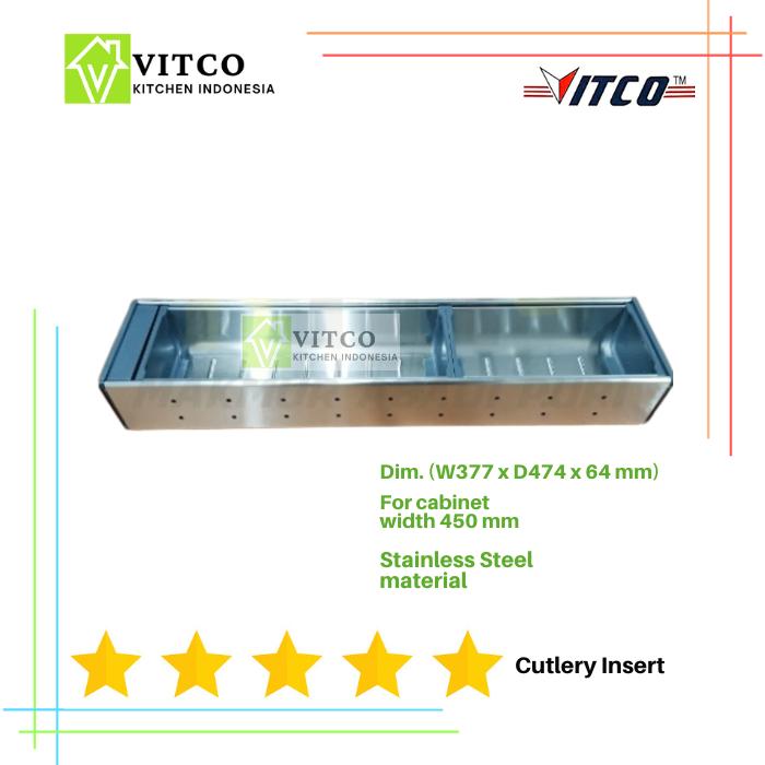 Jual VITCO Stainless Steel Cutlery Insert Tray/Tempat alat makan Laci ...