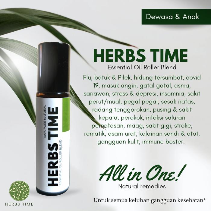 Promo Essential Oil Roll On Blend Anak Dewasa Herbs Time All in One ...