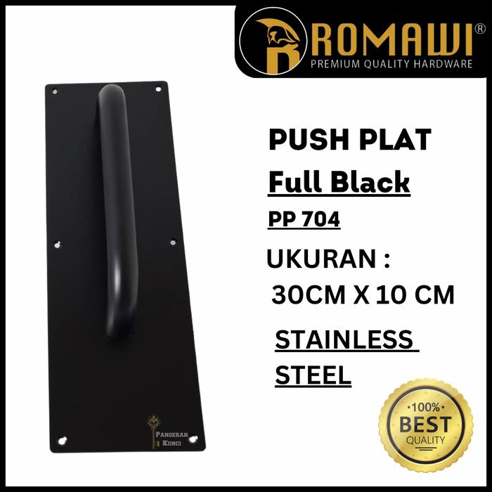 Jual PUSH PLAT HANDLE PINTU PULL PLATE PUSH PLAT STAINLESS STEEL HITAM ...