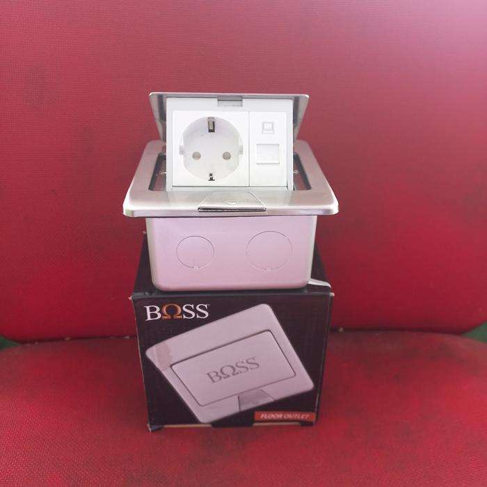 Jual Stop Kontak Lantai isi Stop Kontak Arde + Outlet Data Cat 6 BOSS ...