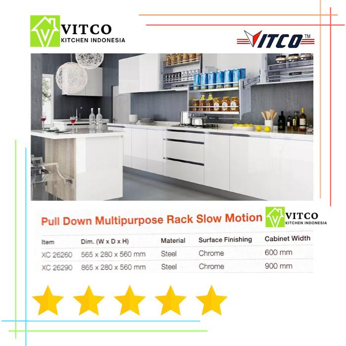 Jual Vitco Soft Close Pull Down Multipurpose Rack/rak Tarik Dapur ...
