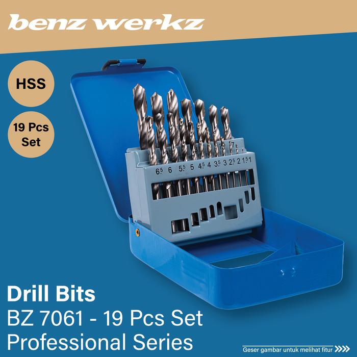 Jual Mata Bor HSS Set 19 Pcs / Mata Bor Besi / Drill Bits Set Benz ...