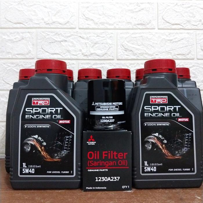 Jual Paket oli motul trd sport diesel 5w-40 & filter oli pajerosport ...