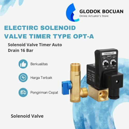 Jual 1/2" ELECTIC SOLENOID VALVE TIMER AUTO DRAIN 16 BAR 230 VAC SPLIT ...
