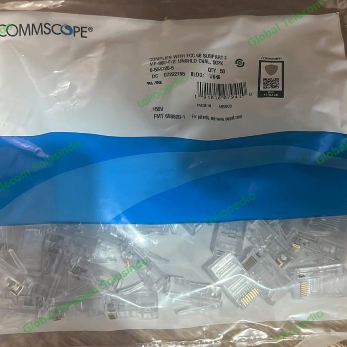 Jual Connector RJ45 Commscope cat 5 AMP Original UTP 1 pack 50 pcs ...