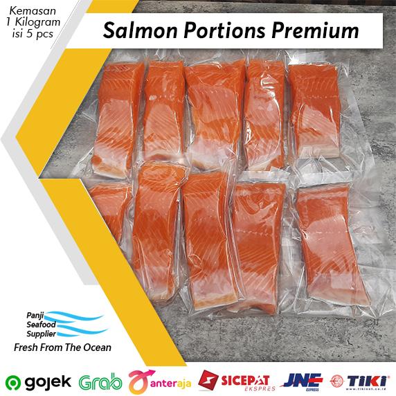 Jual Salmon Fillet Portions Premium 1 kg Fillet Salmon Frozen Beku ...