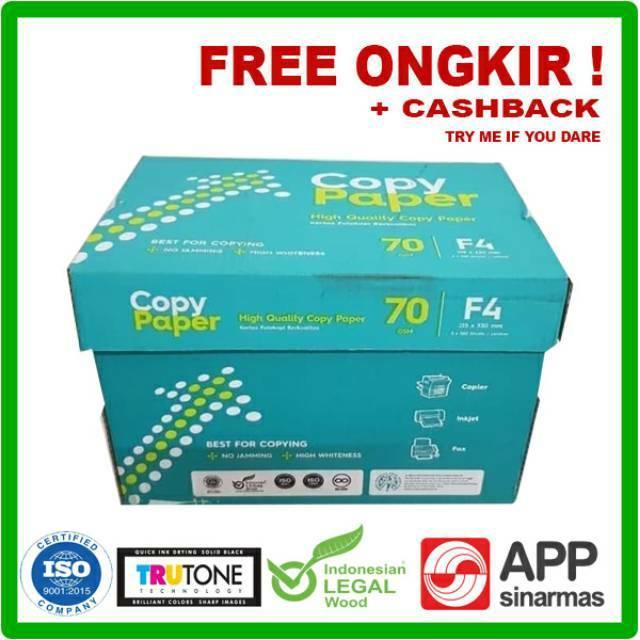 Jual KERTAS F4 70 GRAM COPYPAPER KERTAS HVS FOTOKOPI PRINT - Jakarta ...