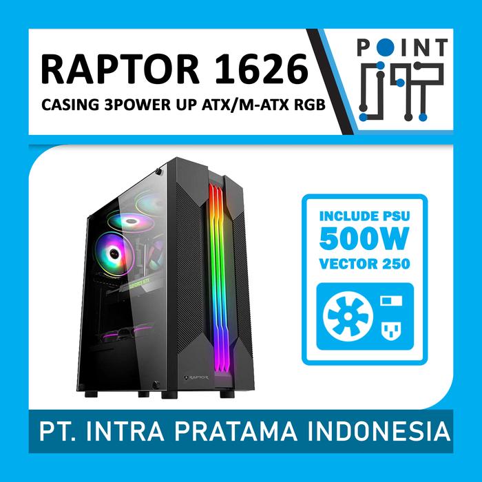 Jual Casing PC Gaming Raptor 1626 PSU 500W ATX Case with Stripe RGB Case - Jakarta Pusat - Point ...