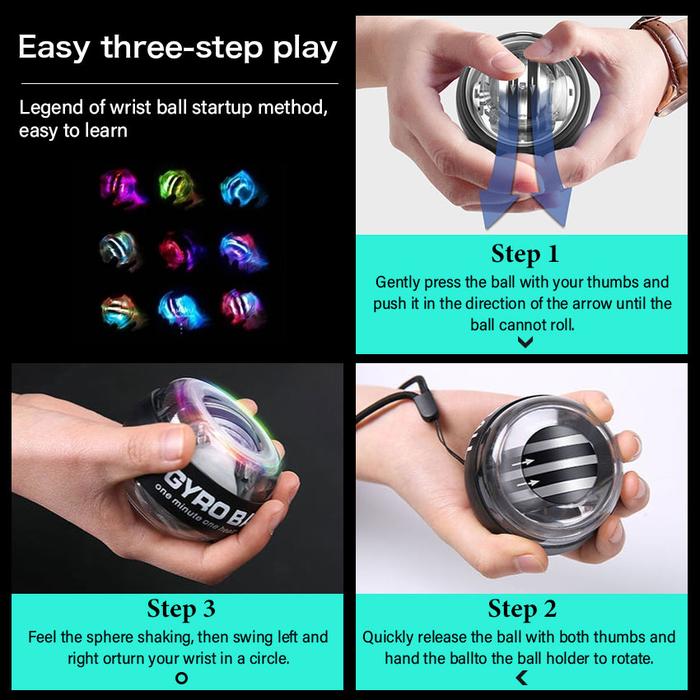 Jual Gyro Ball Spinning Power Ball Metal Led Auto Starter Spinner Hand ...