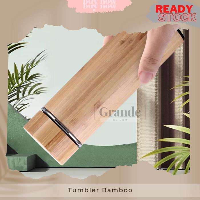 Jual Tumbler Stainless Bamboo 500ml Botol Air Bambu Handle Vaccum Flask ...