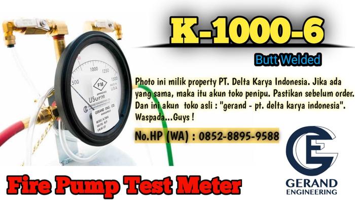 Jual Flowmeter Fire Pump, GERAND, K-1000-6, USA, 6 Inch, Butt Welded ...