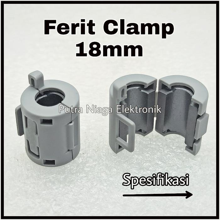 Jual Ferit Clamp 18mm Ferrite Jepit Filter Noise Ferrit Kabel Busi ...