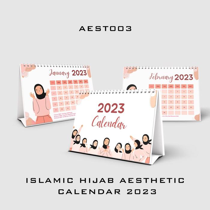 Jual KALENDER DUDUK ISLAMI HIJAB AESTHETIC KALENDER MEJA DUDUK 2023 ...