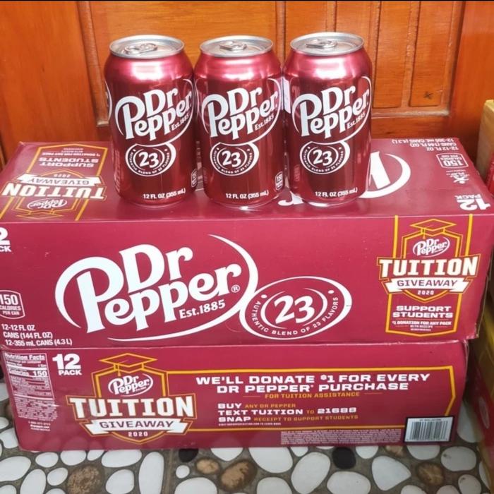 Jual Dr pepper soft drink Classic Reguler 355ml (1 Box isi 12 can ...