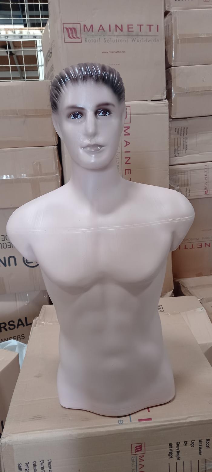 Jual PATUNG MANEKIN TORSO PRIA DEWASA - RAMBUT KULIT, tiang besi gepe ...