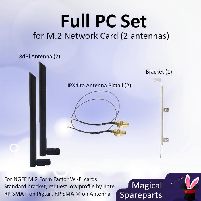 Jual Full PC Antenna Set for NGFF M.2 Wireless Network Card PC IPX4 ...