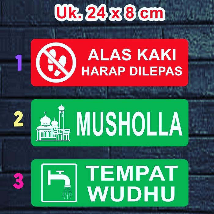 Jual stiker LEBEL MASJID MUSHOLA sign Rambu k3 Tempat wudhu - MUSHOLA ...