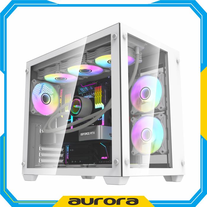 Jual AIGO DARKFLASH C285 ATX M-ATX Black White DARK FLASH C-285 Gaming ...