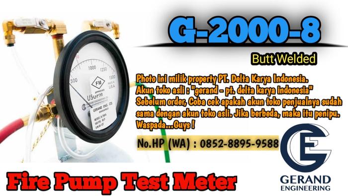 Jual Flowmeter Fire Pump, GERAND, G-2000-8, USA, 8 Inch, Butt Welded ...