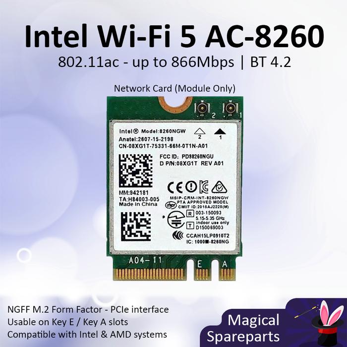Jual Intel Wi-fi 5 Ac 8260 Ngff M.2 Wireless Network Card Wifi Bt ...