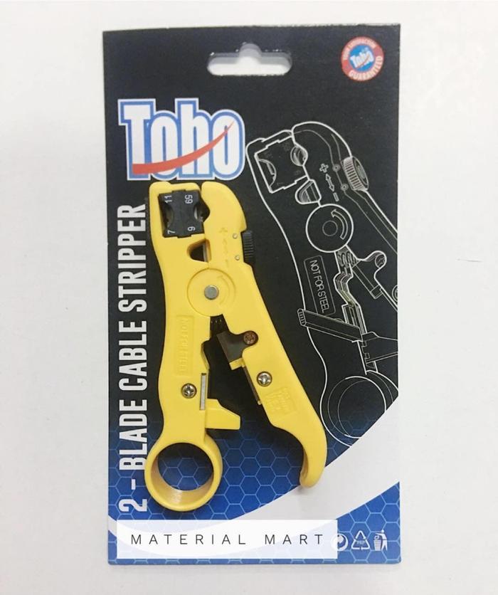Jual Tang Kupas Kabel Toho ORI Cable Stripper 2 Blade Coaxial RG59 RG 6 ...