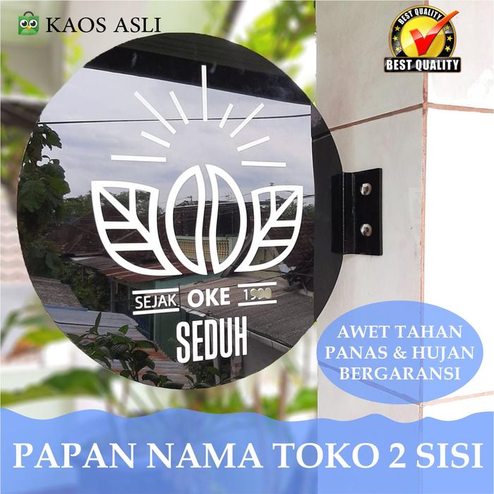 Jual Papan Nama Toko Akrilik 2 Sisi Usaha Sign Board Acrylic - 35cm ...