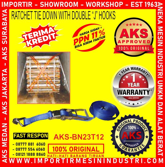 Jual Alat Angkut Ratchet Tie Down Strap Cargo Lashing 3 Ton 12 m - AKS ...