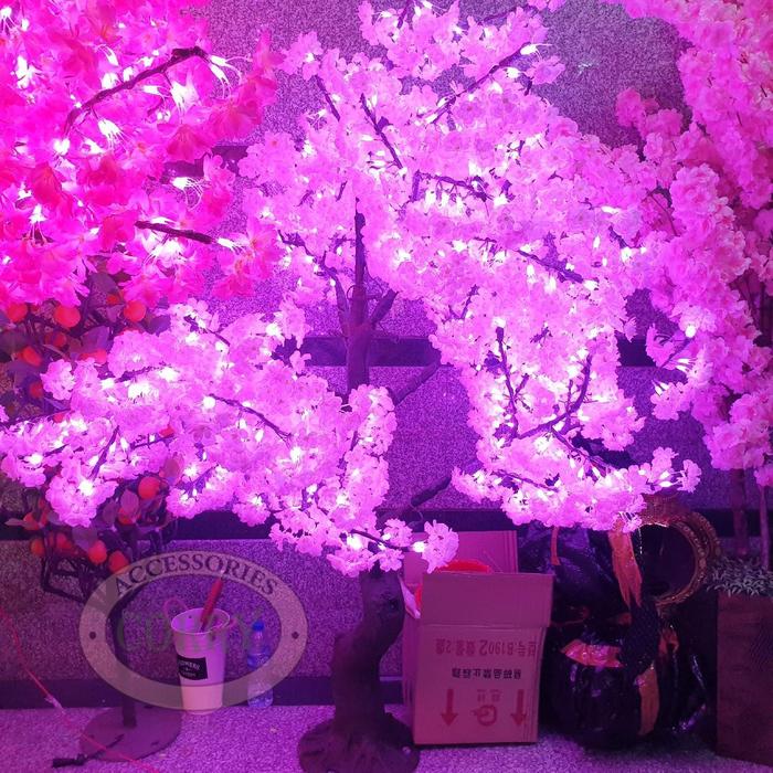 Jual Pohon Sakura Imlek Pink 1.8 Meter Lampu LED Batang Coklat Meihwa ...
