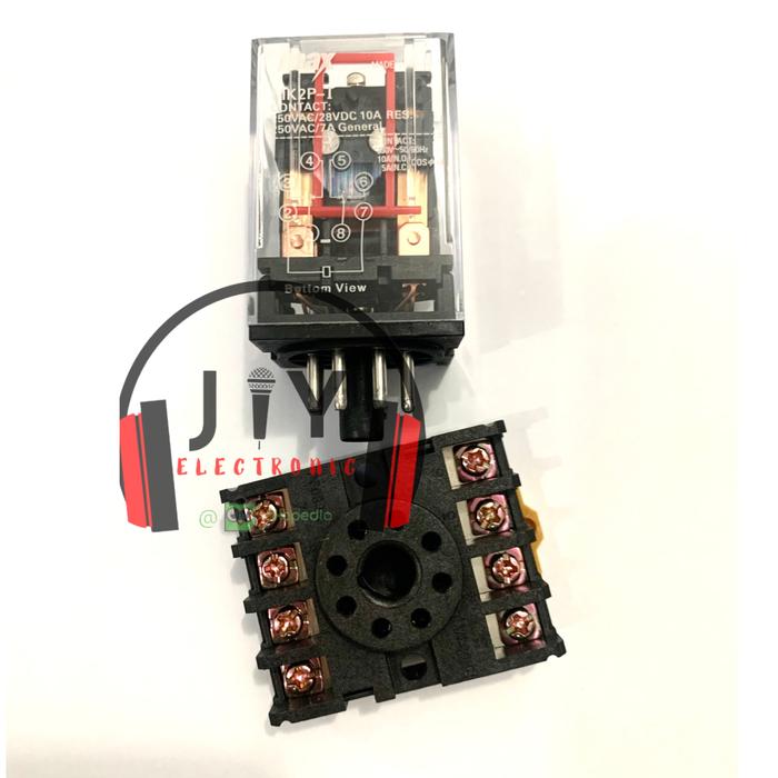 Jual Relay 220V AC 8 Pin MK2P-I Plus Soket Dudukan Soket 8 Kaki MK2P ...