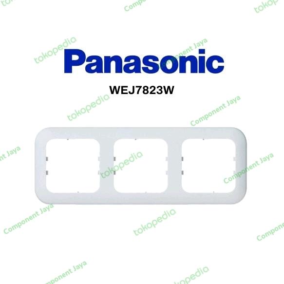 Jual Frame Plat Panasonic 3 Frame 3 Gang Wide Series White WEJ7823W ...