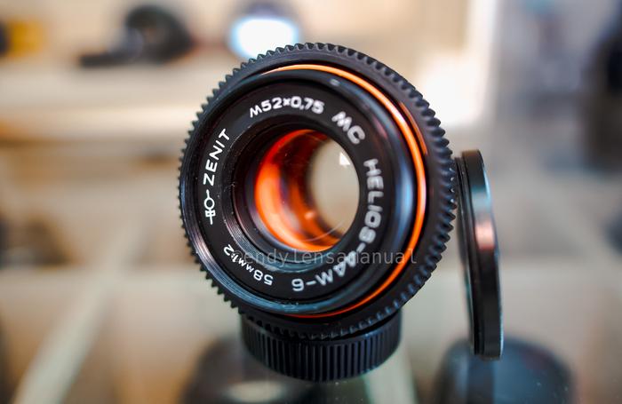 Jual Lensa manual analog helios 44M-6 58mm f2 mount m42 orange inside ...