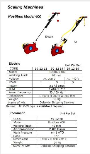 Jual IMPA 591219 Electric Scaling Machines Rustibus 400 Deck Scaler ...