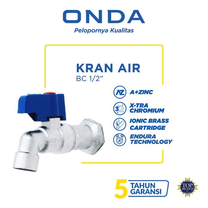 Jual KRAN TEMBOK ATAP TAMAN PENDEK ONDA BC 1/2" 3/4" - Keran Besi Cebol ...