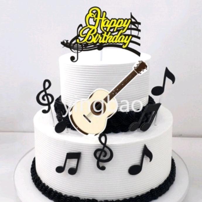 Jual 1 set aneka topper cake kue kertas tema motor musik binatang ...