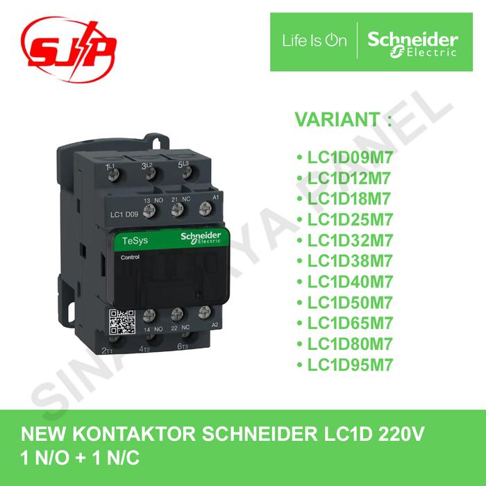Jual NEW KONTAKTOR SCHNEIDER LC1D09/12/18/25/32/38/40/50/65/80/95M7 ORI ...
