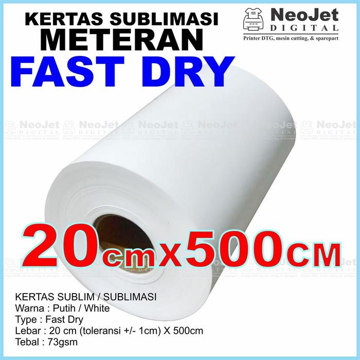 Jual Kertas Sublim Sublime Sublimation Transfer Paper Meteran 20cm x ...