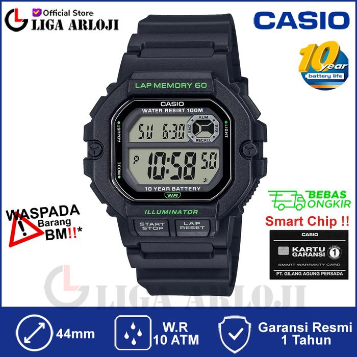 Promo CASIO WS-1400H-1AVDF Jam Tangan Pria Digital Rubber WS1400H Hitam ...