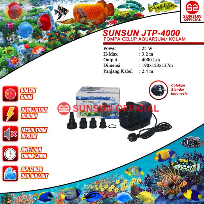 Jual SUNSUN JTP 4000/5000/6000/7000/8000/9000 Series Pompa Air Celup ...