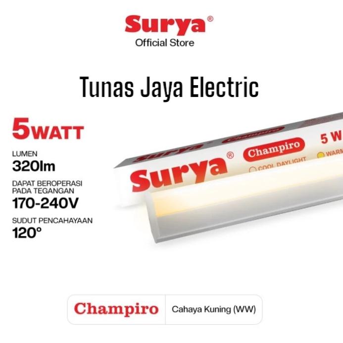 Jual Lampu Neon T5 LED (30cm) 5 Watt SURYA (GARANSI 1 Tahun) - Kuning ...