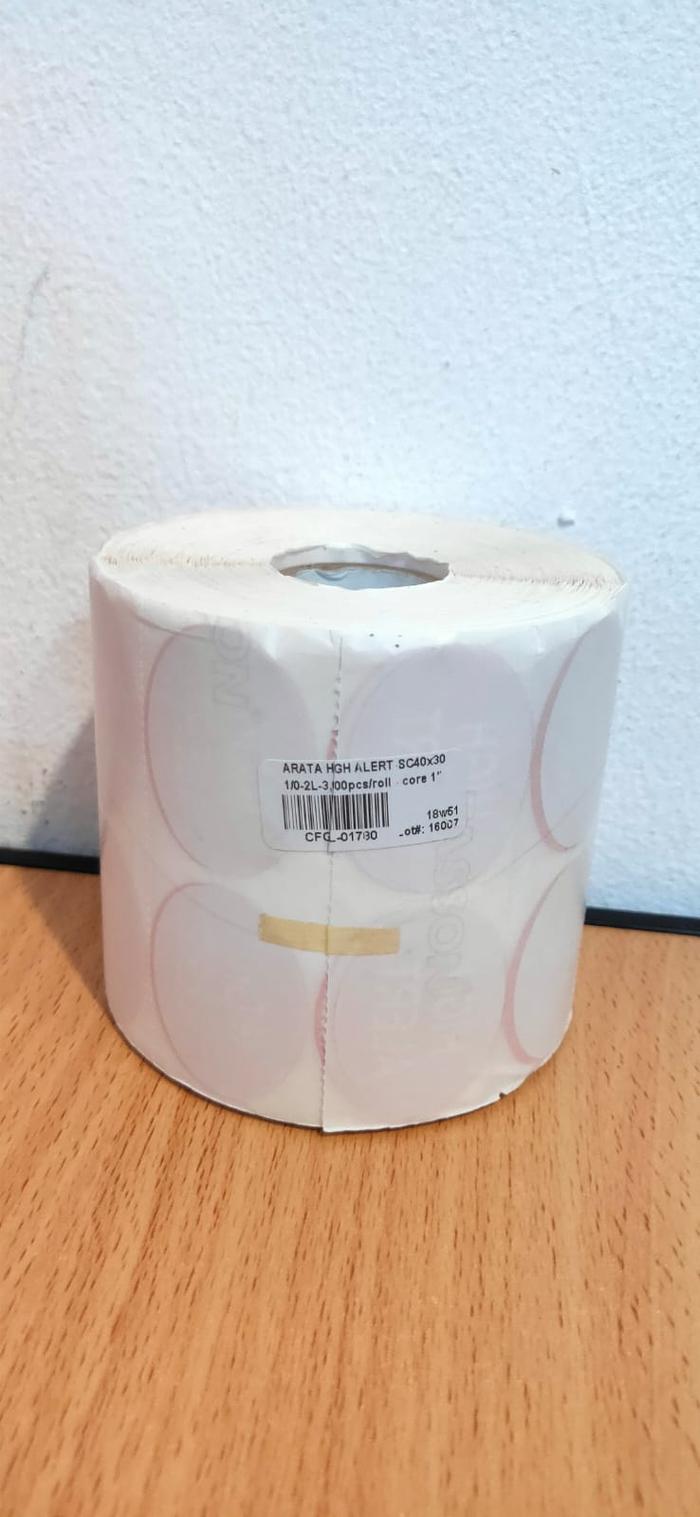 Jual STIKER HIGH ALERT OVAL UK.40X30MM @3000 PCS IN ROLL - Jakarta ...