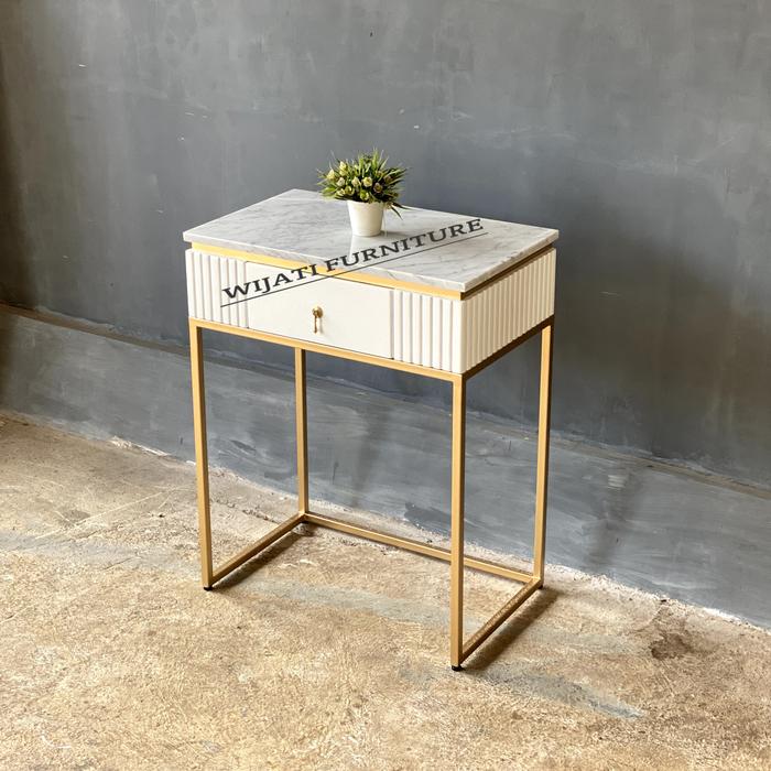 Jual meja konsol marmer minimalis carrara console table rangka besi ...