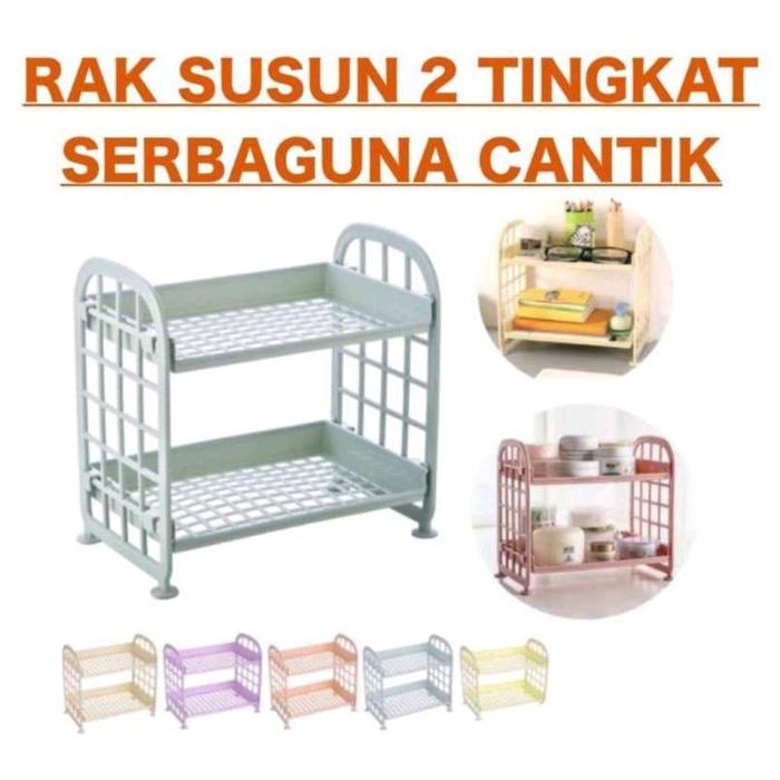 Jual (VCM) Rak Plastik Susun Mini / Rak 2 Susun Mini / Rak Meja ...
