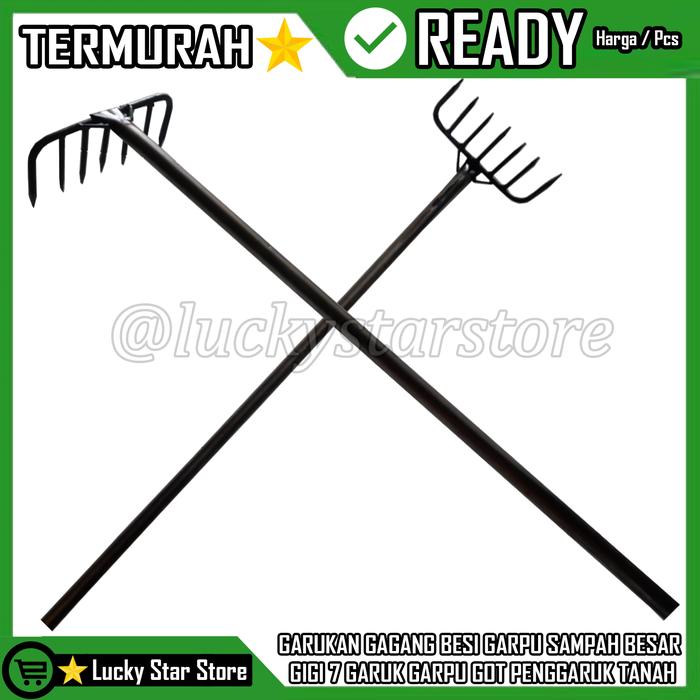 Jual Garukan Sampah Besi Garpu Tanah Kebun Got Garuk Gigi 7 Rumput ...