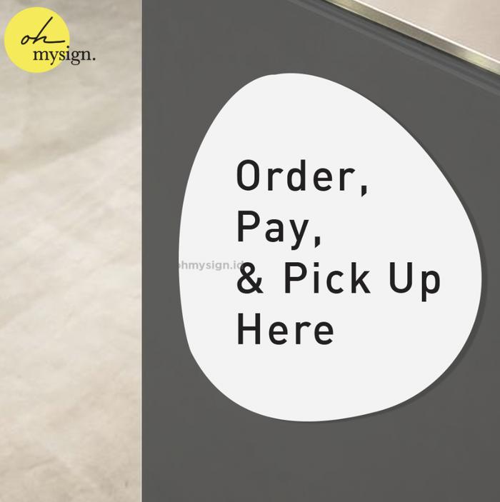 Jual Tulisan Order Pay Pick Up Here Akrilik Tempel Dinding Papan Sign ...